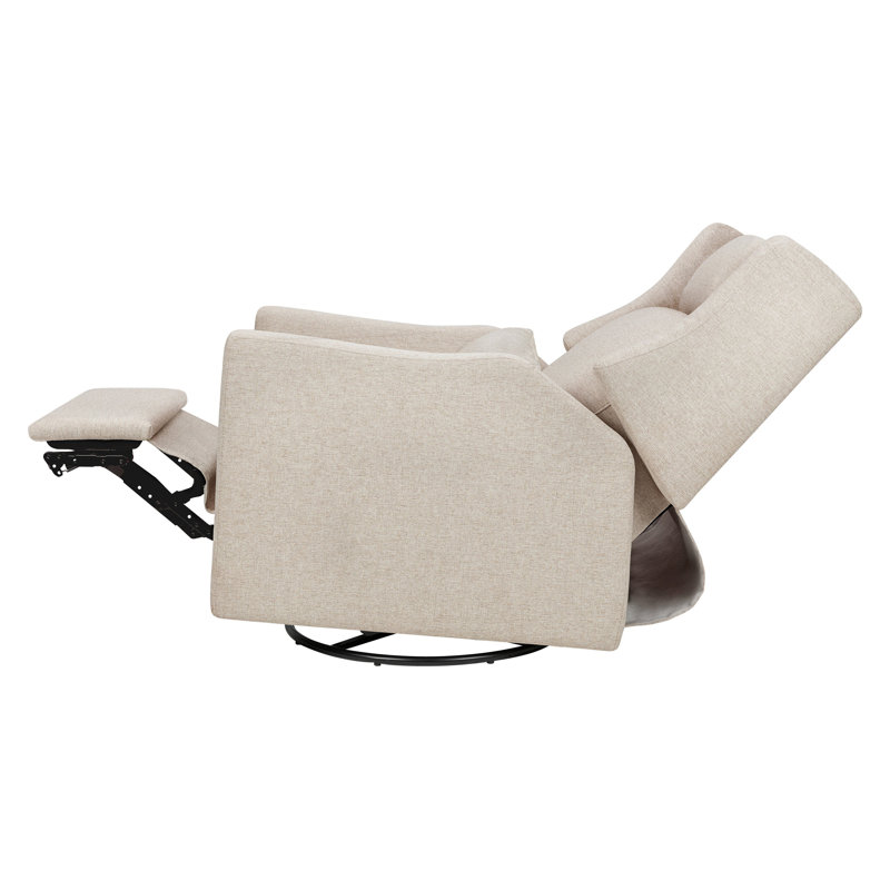 Babyletto Kiwi Plus Power Recliner and Swivel Glider with Power Adjustable Headrest and USB Port Performance Cream Eco Weave